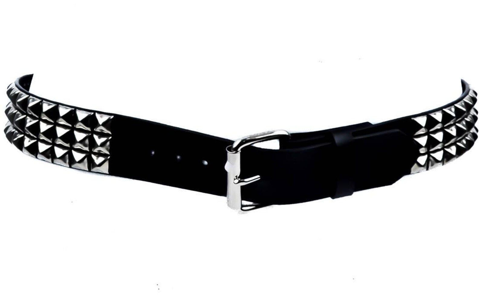 3 Row Silver Pyramid Stud Belt Leather Studded Belt Punk Goth ...