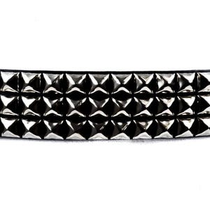 3 Row Silver Pyramid Stud Belt Leather Studded Belt Punk Goth ...