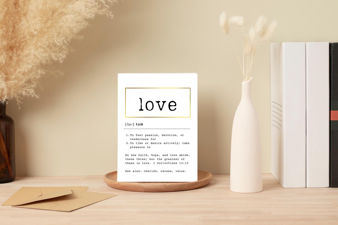 Love Definition Wall Art, Love Printable, Christian Décor, Gold ...