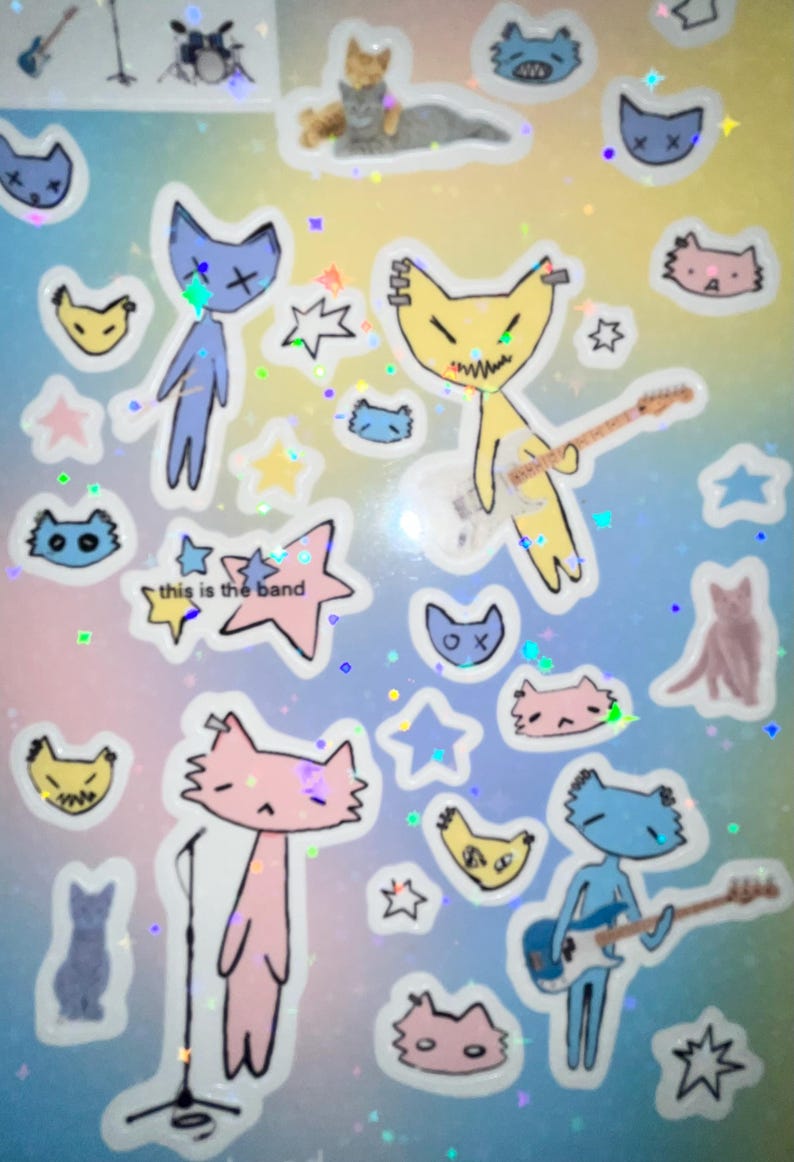 Cat Band Sticker Sheet! - Etsy