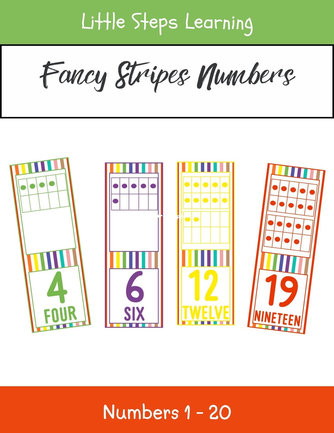 Classroom Rainbow Fancy Stripes Classroom Numbers 1-20 Poster-small - Etsy