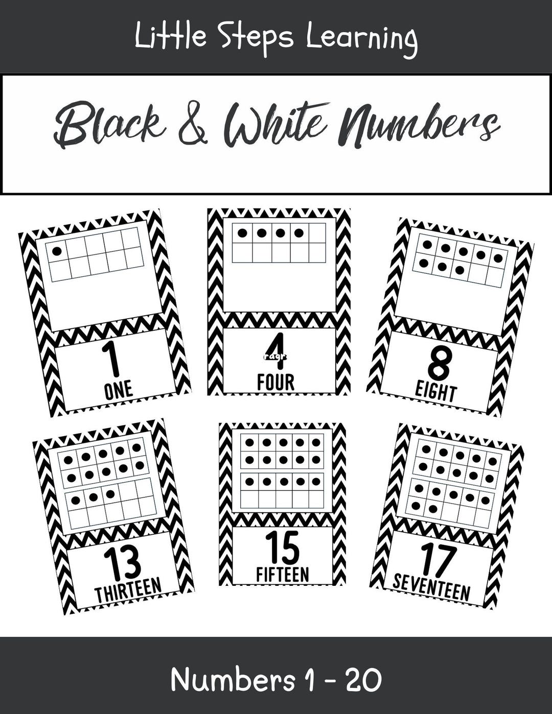 Classroom Décor Black and White Chevron Numbers 1-20 Poster- Large - Etsy