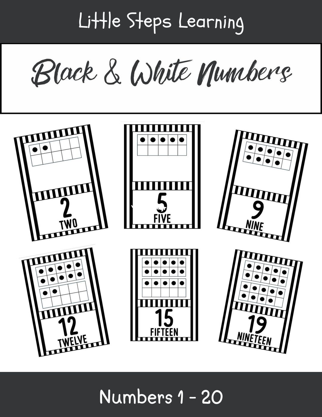Classroom Black and White Numbers Vertical Stripes Poster 1-20- Large ...