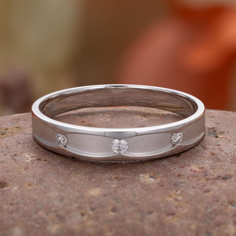 Concave Diamond Band - Etsy