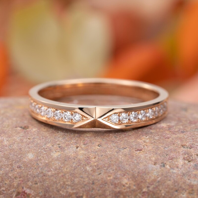 Concave Diamond Band - Etsy