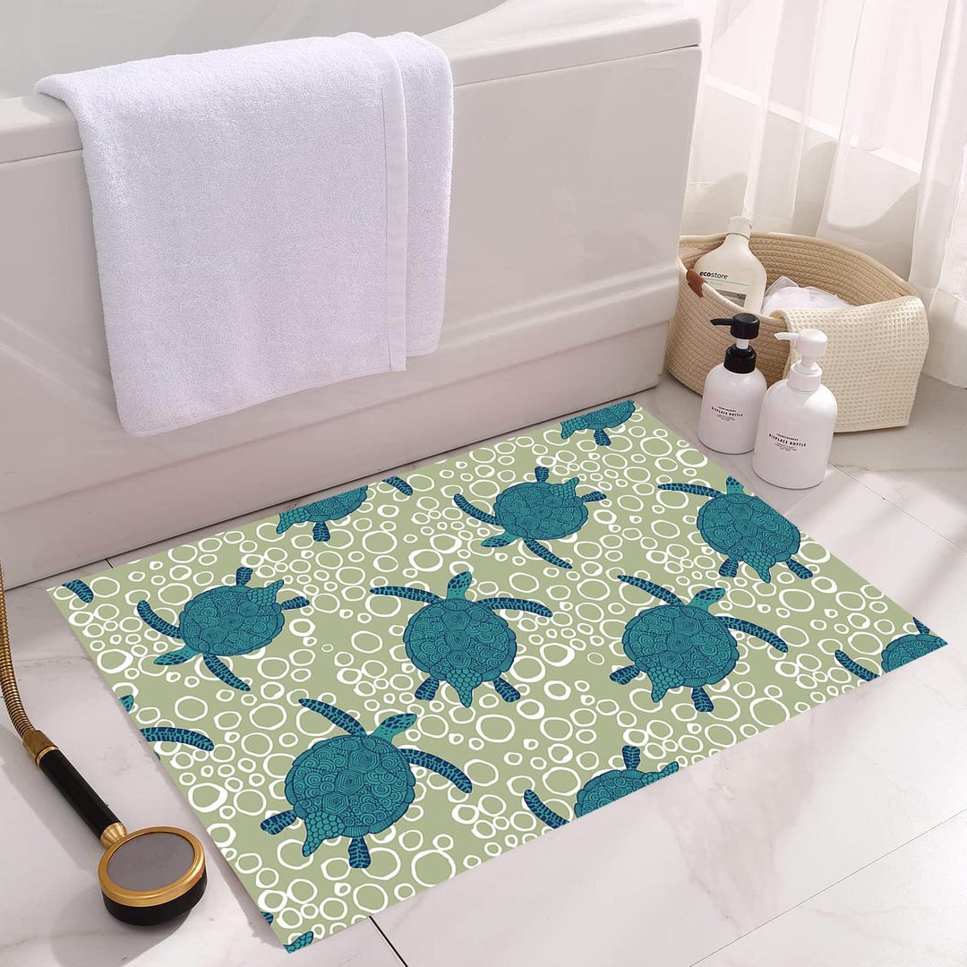 Turtles Mat,animal Mat,cute Bath Mat,bathroom Mat,modern Home Gift ...