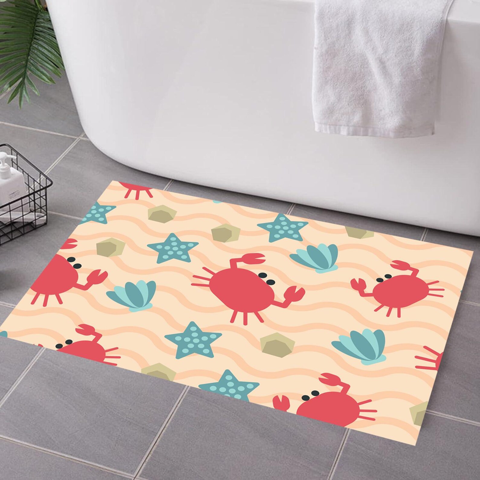 Crab Mat,sea Creatures Mat,bathroom Decor,bath Mat,bathroom Mat,crab ...