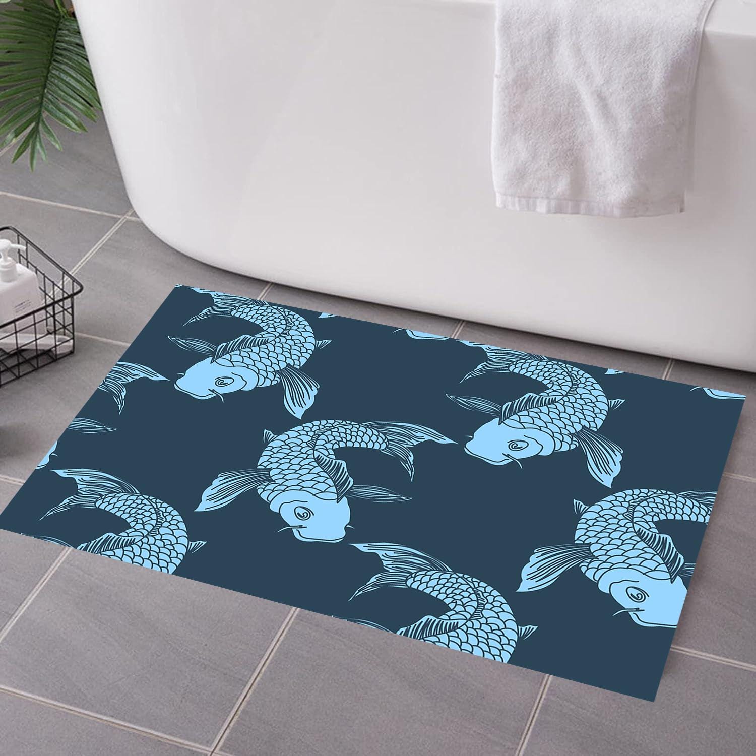 Fish Mat,sea Creatures Rug,sea Life Mat,fish Decor,,bathroom Mat,ocean ...