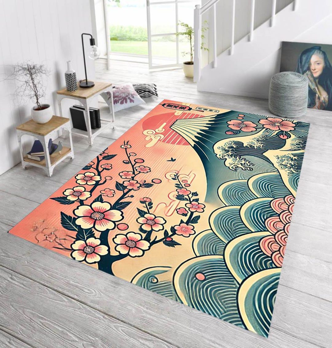 Japanese Rug,far East Rug,japanese Decor,japanese Floor Mat,cool Area ...
