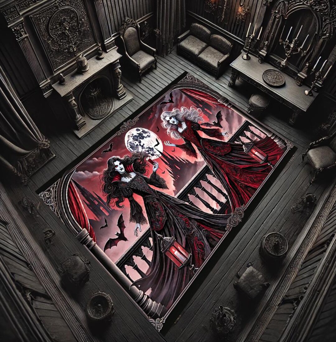 Vampire Rug,vampire Decor,gothic Home Decor,scary Rug,modest Rug,horror ...