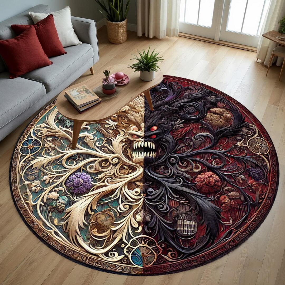 Monster Rug,dark Aesthetic Rug,round Rug,teens Room Rug,dr Jekyll Rug ...