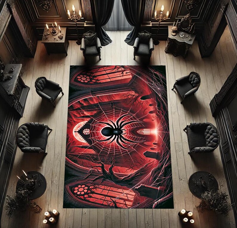 Spider Web Decor,spider Rug,web Rug,spider Decor,horror Rug,scary Decor ...