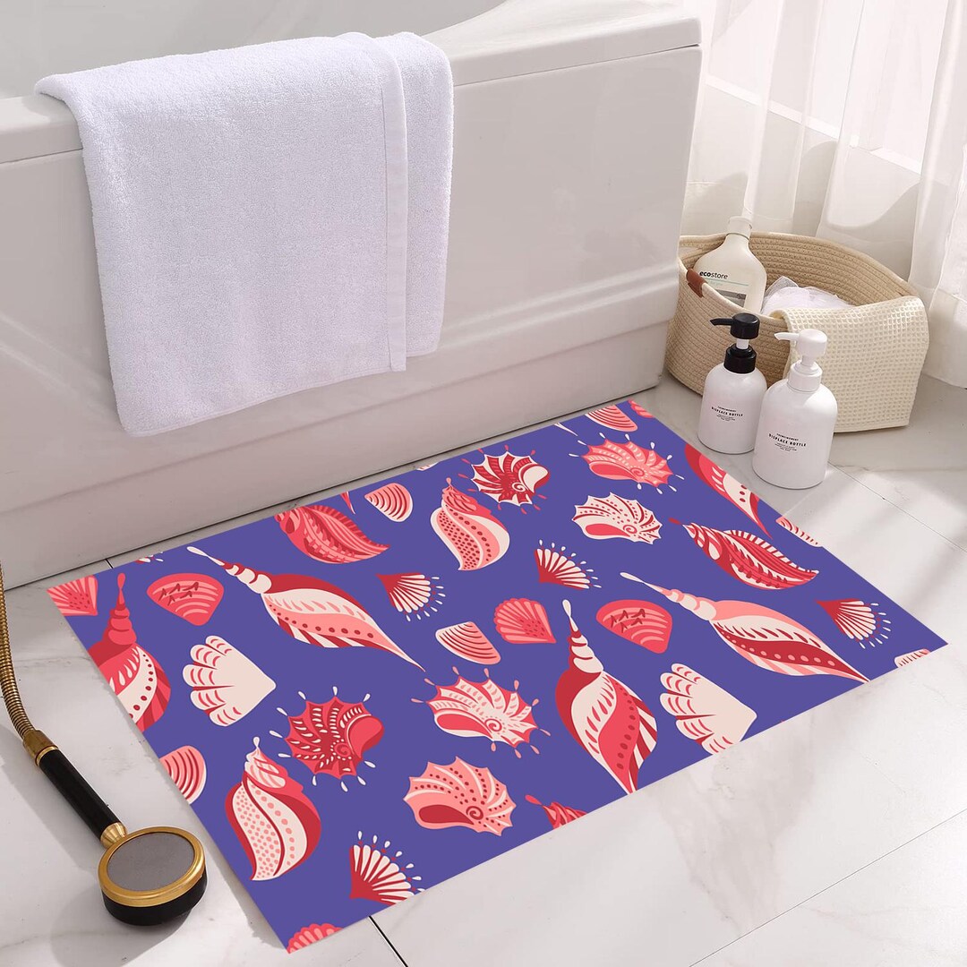 Sea Creatures Mat,seashell Mat,bathroom Mat,bath Mat,custom Mat,modern ...