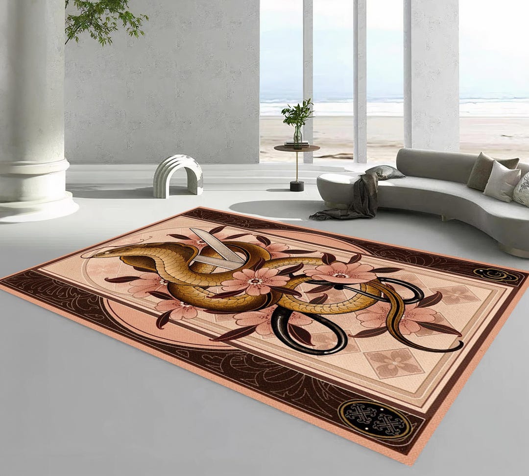 Pink Snake Rug,gothic Room Decor,gothic Rug,avengers Rug,snake Home ...