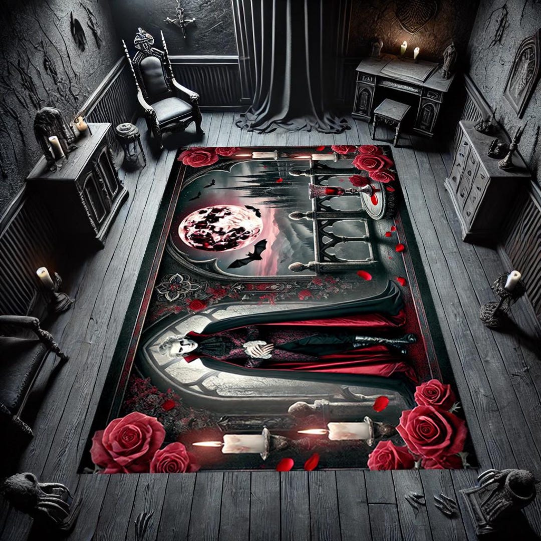 Vampire Rug: Gothic Spooky Home Decor, Anti-slip - Etsy