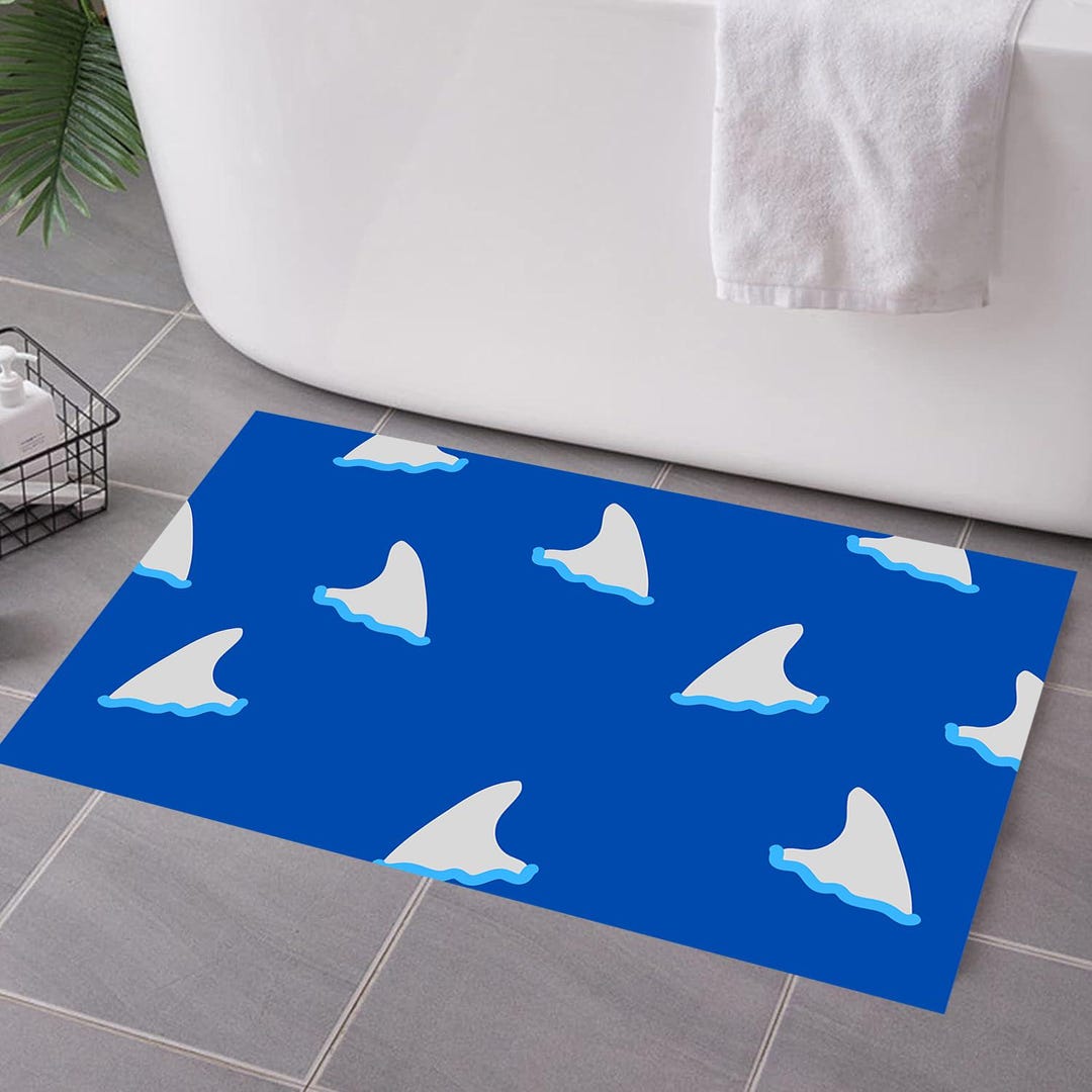 Shark Fin Bath Mat, Non Slip Ocean Rug, Modern Coastal Decor - Etsy