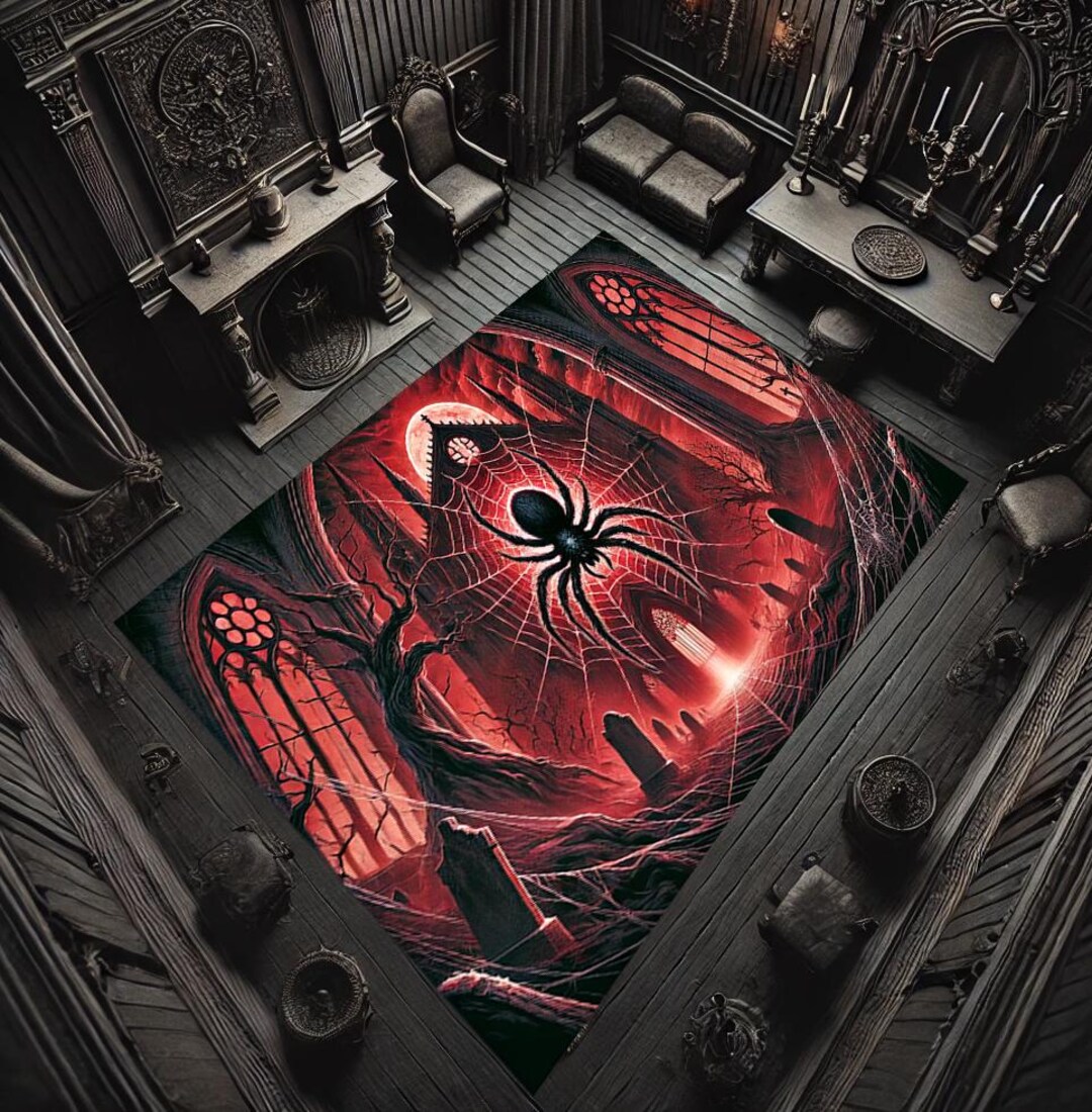 Spider Web Decor,spider Rug,web Rug,spider Decor,horror Rug,scary Decor ...