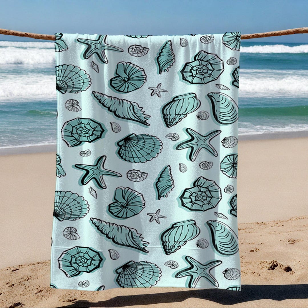 Seashell Towel,pool Towel,beach Towel,sea Towel Set,towel Set Gift ...