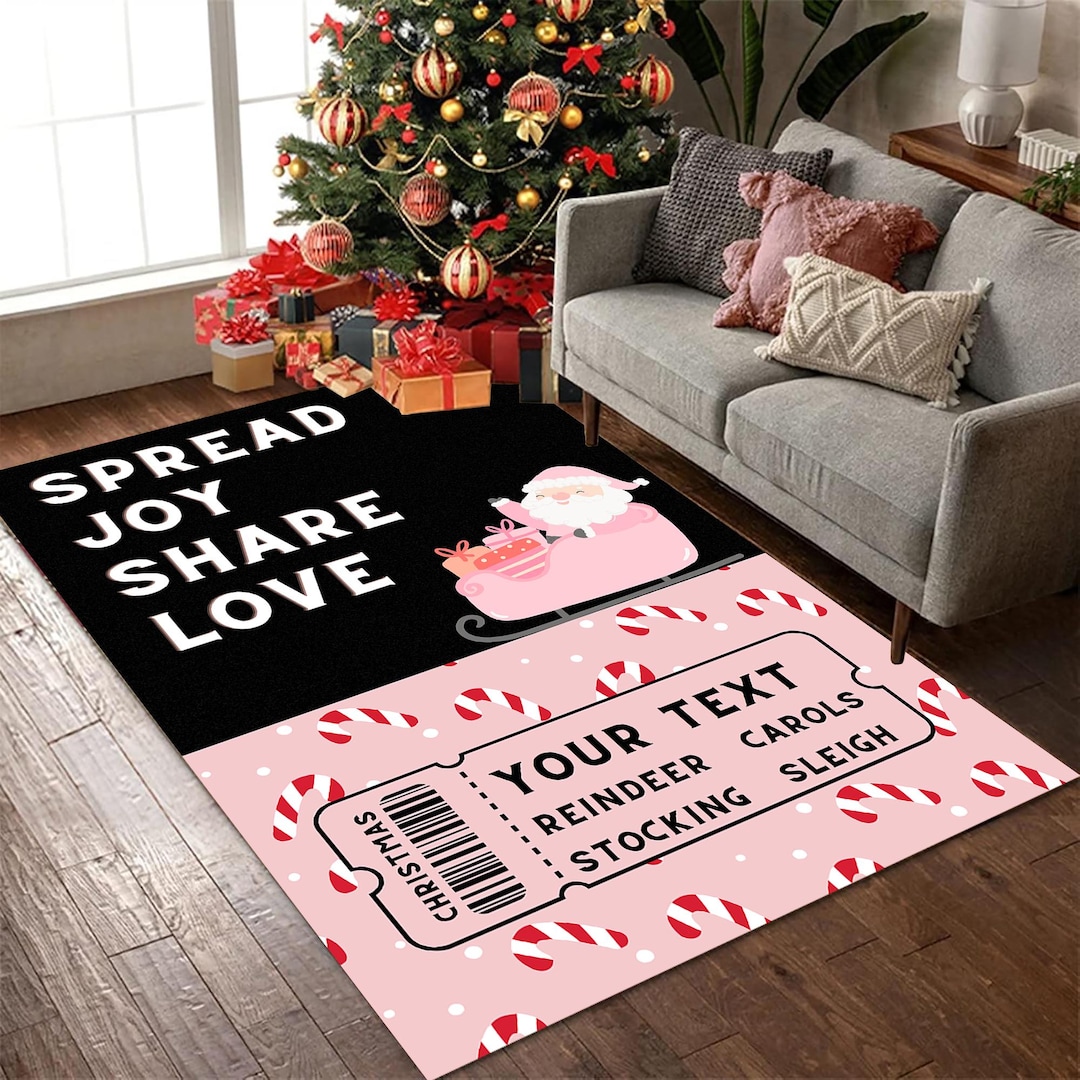 Santa Rug,cute Christmas Rug,outdoor Christmas Mats,christmas Kitchen ...