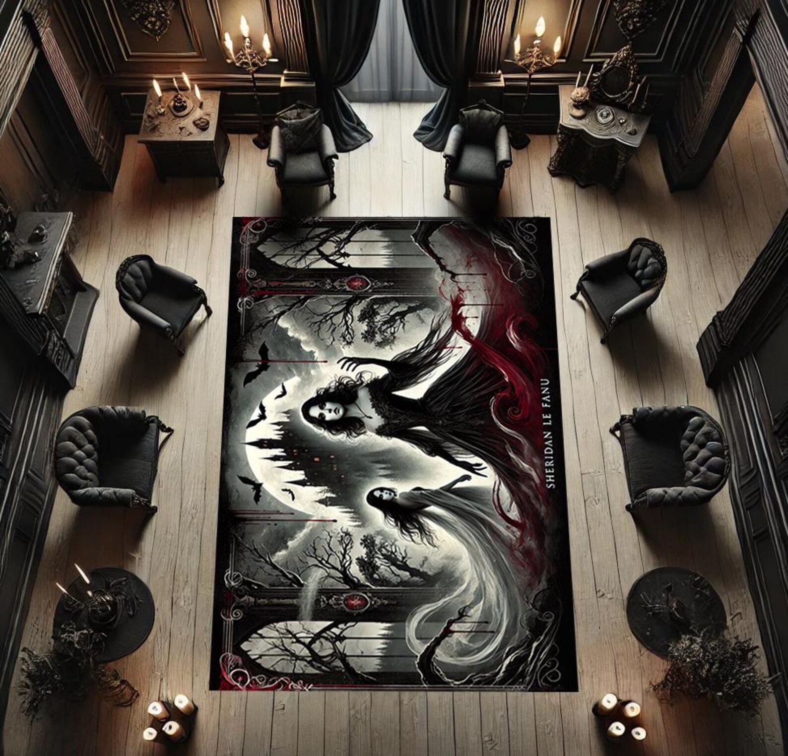 Gothic Home Decor,scary Rug,modest Rug,horror Rug,spooky Rug,vampire ...