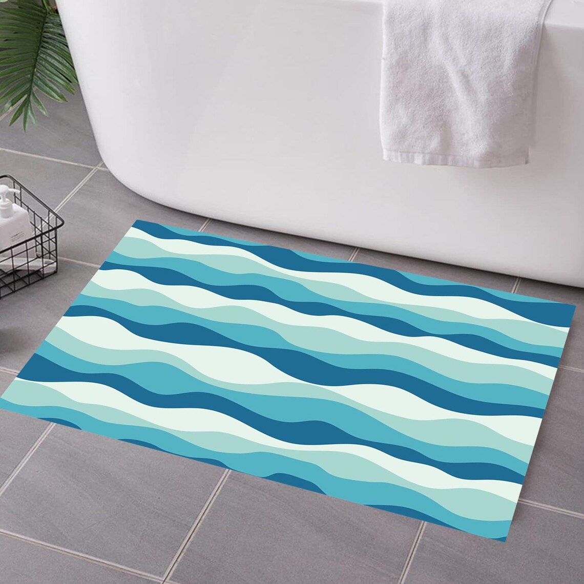 Wavy Mat,sea Mat,ocean Mat,wavy Home Decor,bathroom Mat,bath Mat,custom ...
