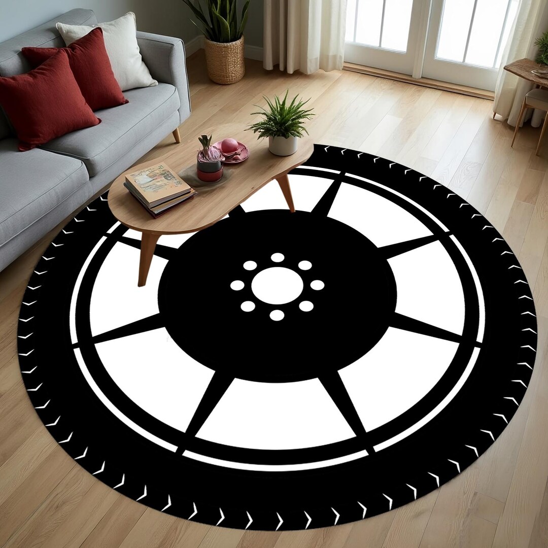 Tire Rug: 3D Printed Car Wheel Design, Boys Room Decor - Etsy