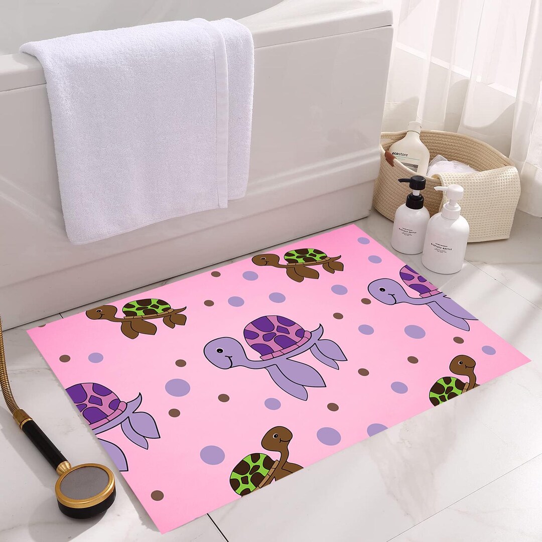Turtle Mat,pink Mat,turtle Decor,turtle Rug,bathroom Mat,bath Mat,home ...