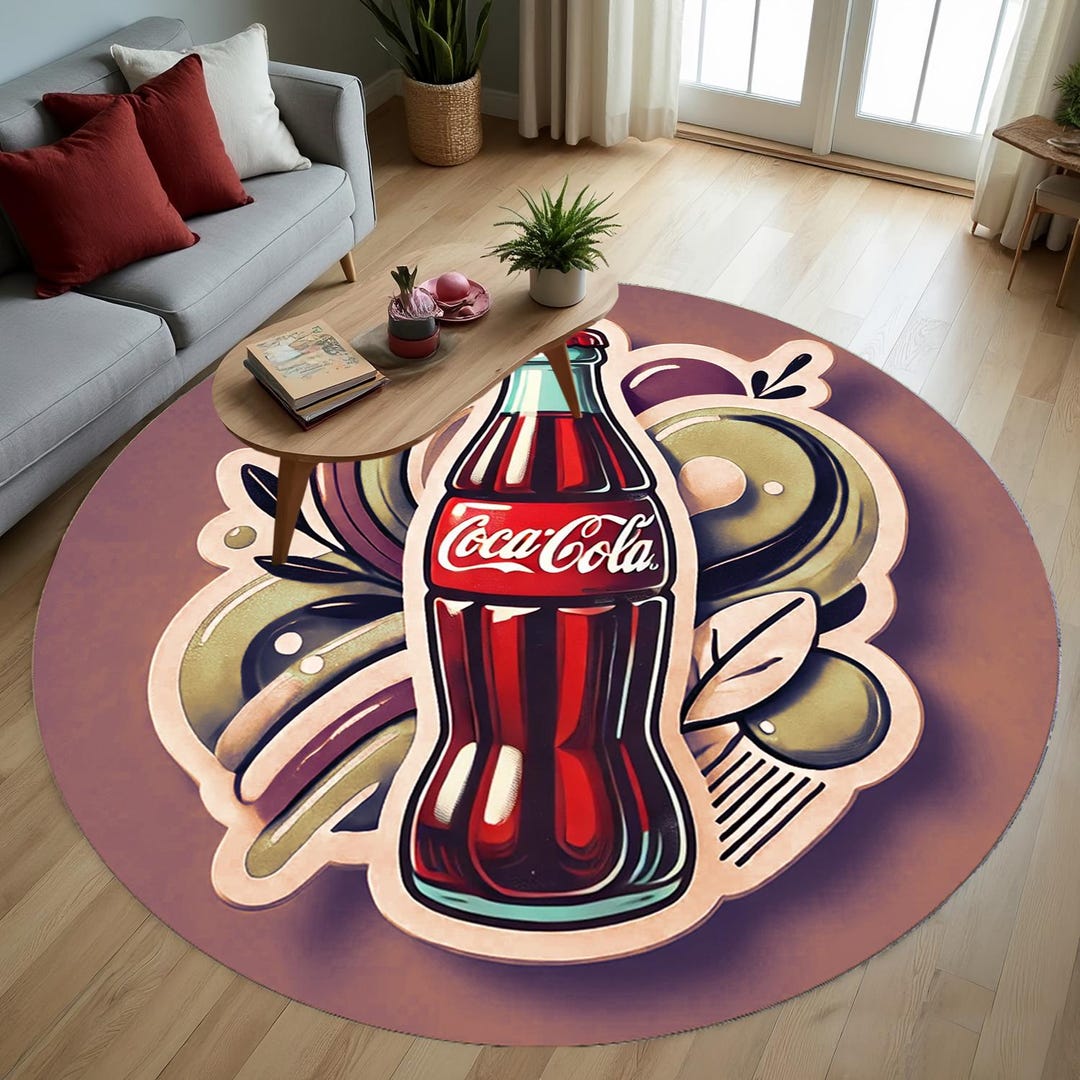 Coca Cola Round Rug: Modern Teens Room Decor - Etsy