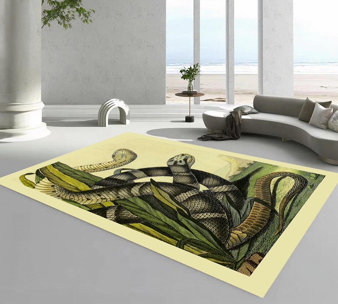 Snake Rug,avengers Rug,snake Home Decor,wildlife Rug,animal Rug,green ...