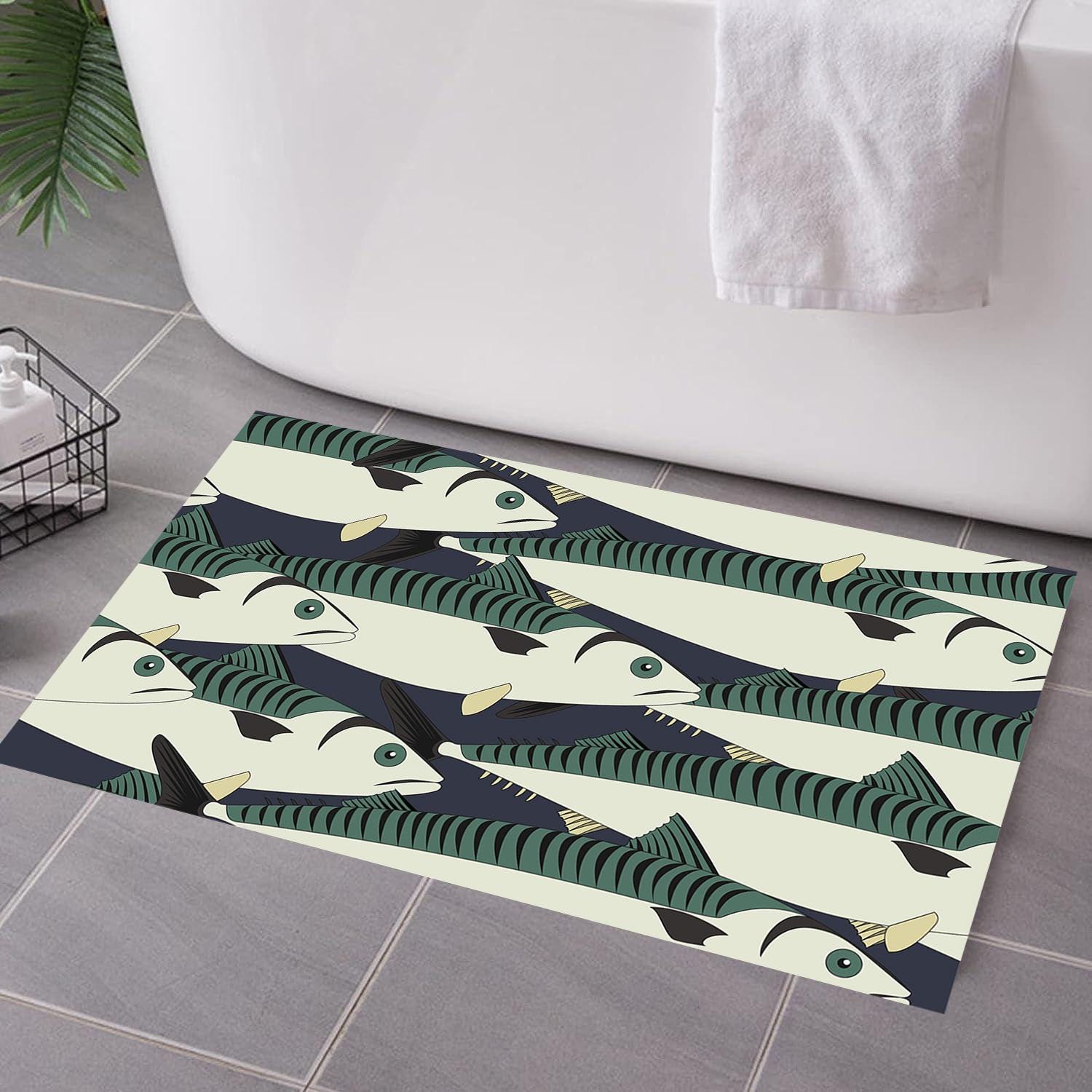 Fish Mat,sea Creatures Mat,fish Decor,ocean Mat,bathroom Mat,bath Mat ...