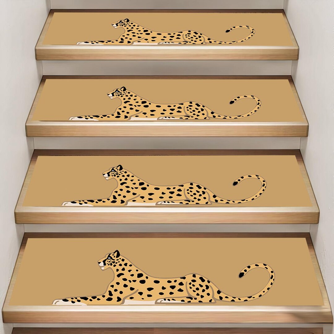 Leopard Stair Rug,wildlife Rug,animal Rug,luxury Stair Mat,stair Rug ...