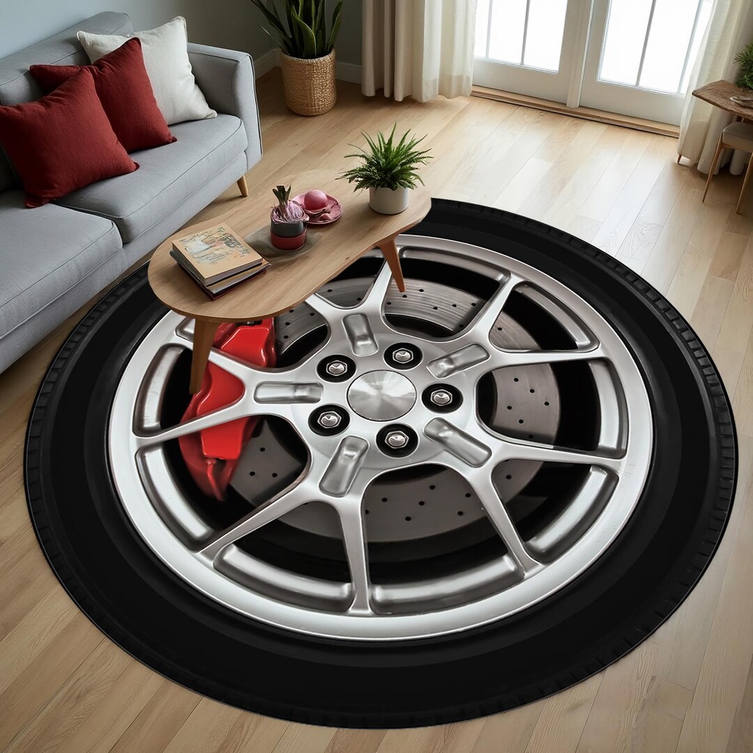 Car Tire Rim Rug, Automotive Wheel Decor - Etsy
