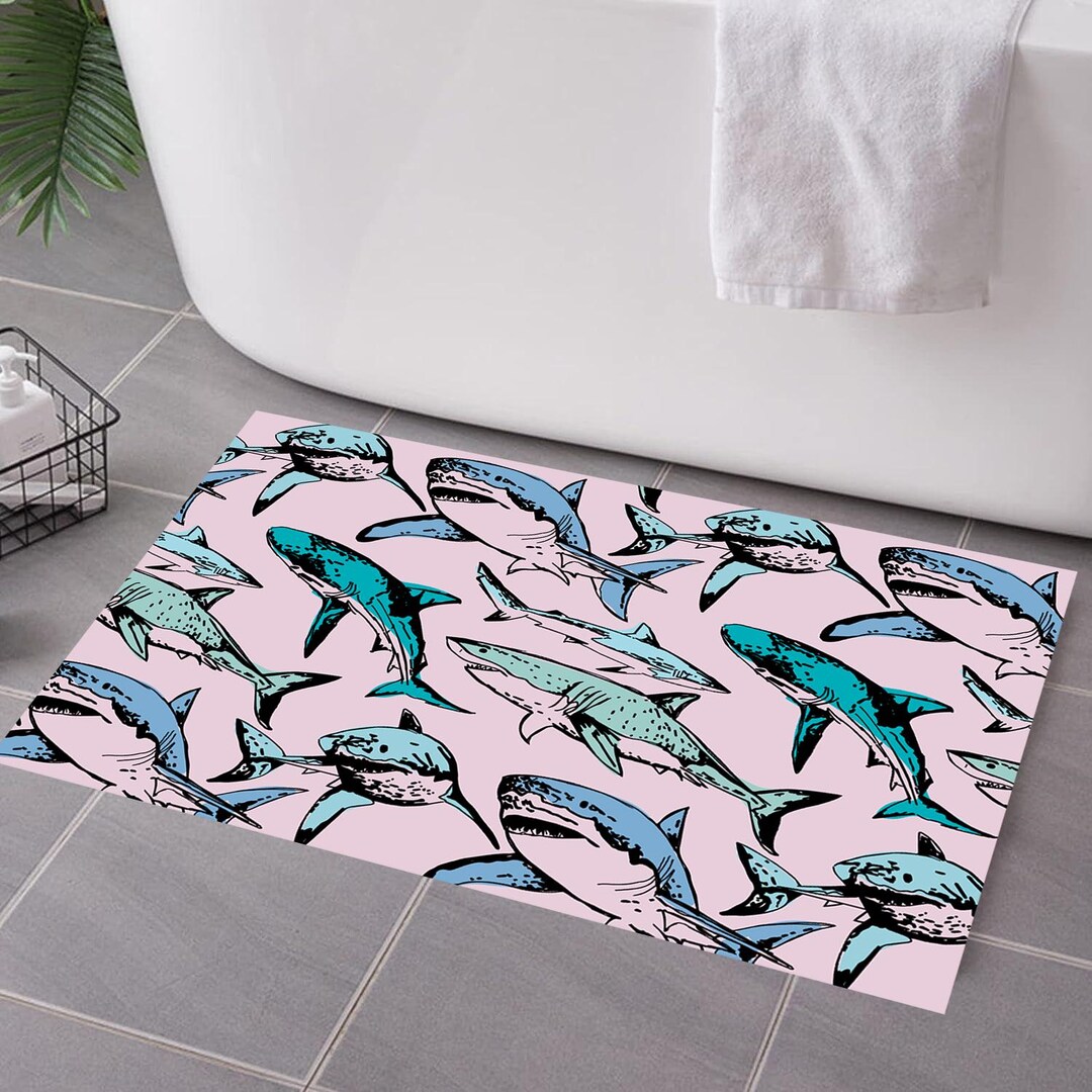 Shark Mat,bathroom Mat,washable Mat,luxury Bath Rug,anti-slip Rug,shark ...