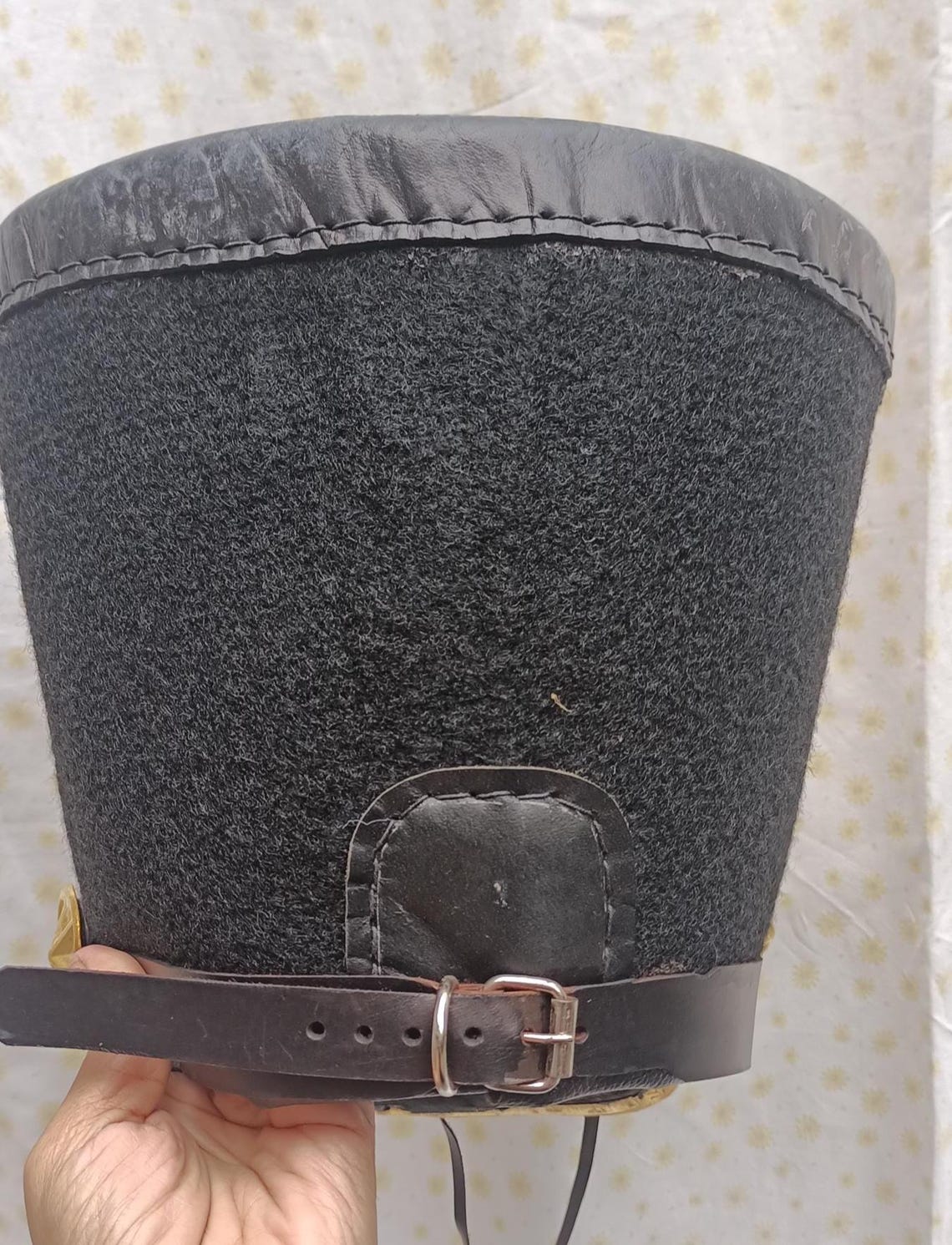 Napoleonic French Leather Hat: Red Pompom Military Helmet | Vintage Cap ...