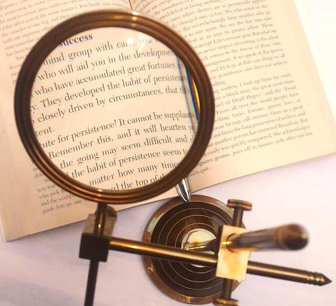 Antique Brass Magnifying Glass| Desktop Adjustable Magnifying | Brass ...