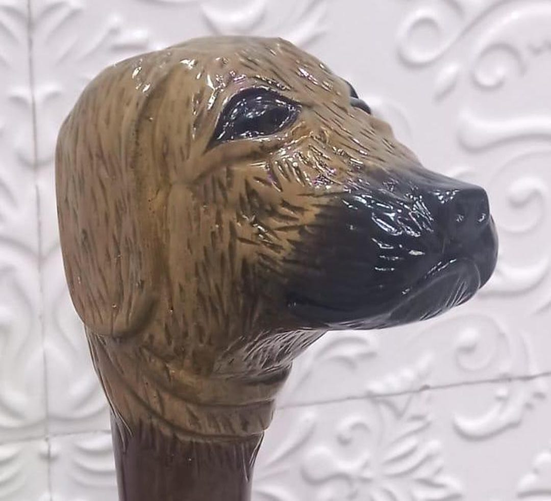 Dog Handle Wooden Stick / Hand-made Dog Face Handle Wooden Cane/ Dog ...