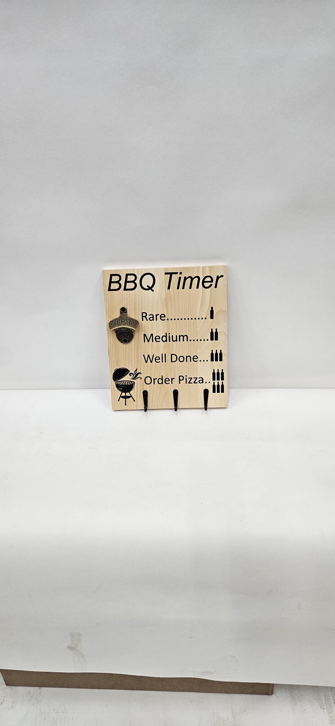 Funny Bar Sign, "bbq Timer". Wood Sign, Screen Printed Design. Wall ...