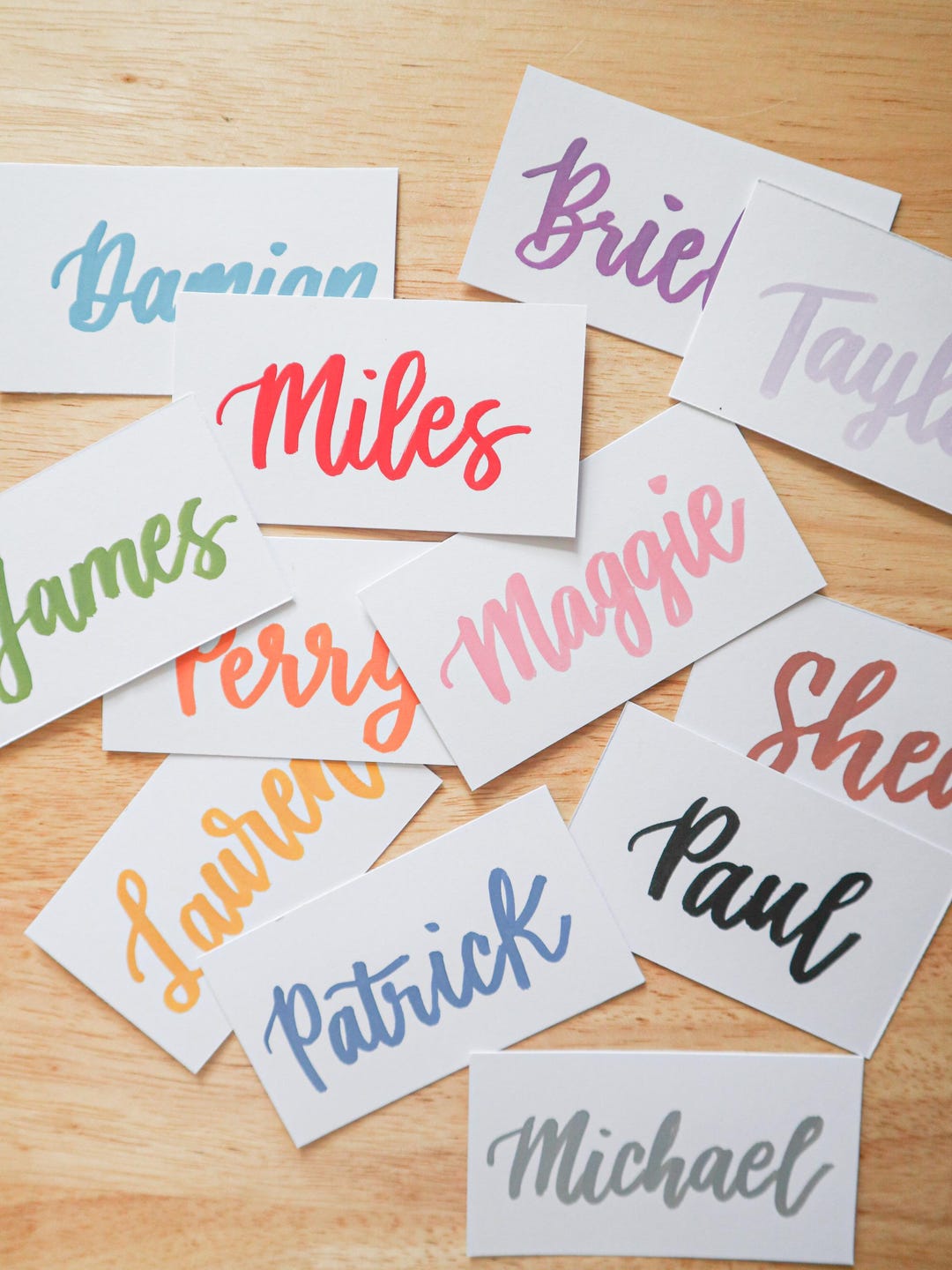 Colorful Personalized Gift Tags, Hand Lettered Names for Gifts & Favors ...