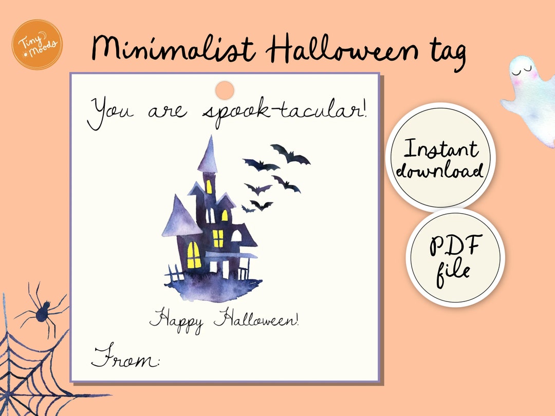 Spooktacular Halloween Gift Tags, Spooky Halloween Treat Bag Tags, Home ...