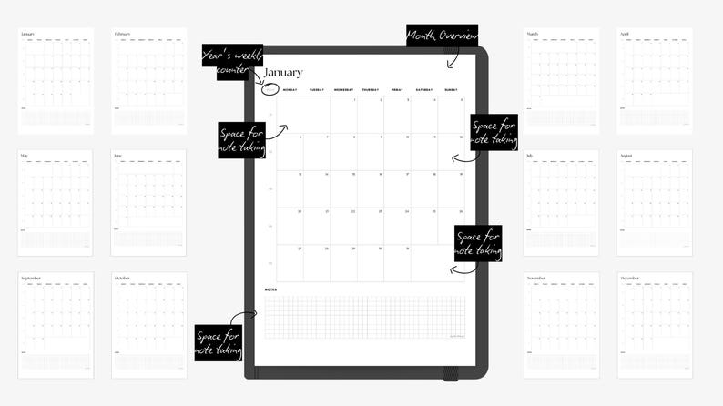A4 2025 Printable Planner Includes Year Calendar, Key Dates & Monthly ...