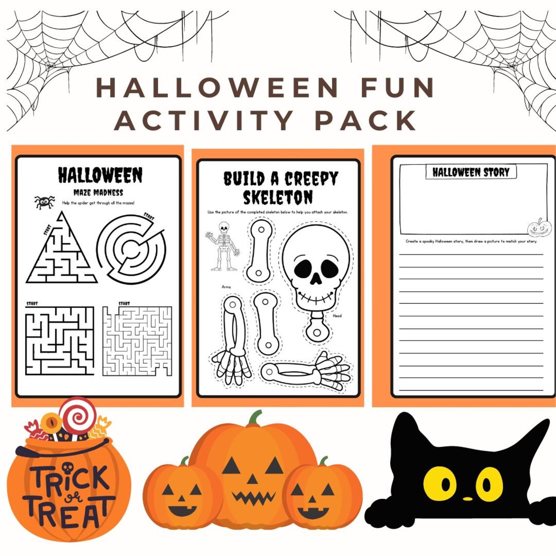 Instant Download Halloween Activity Pack for Kids Fun Printable Games ...
