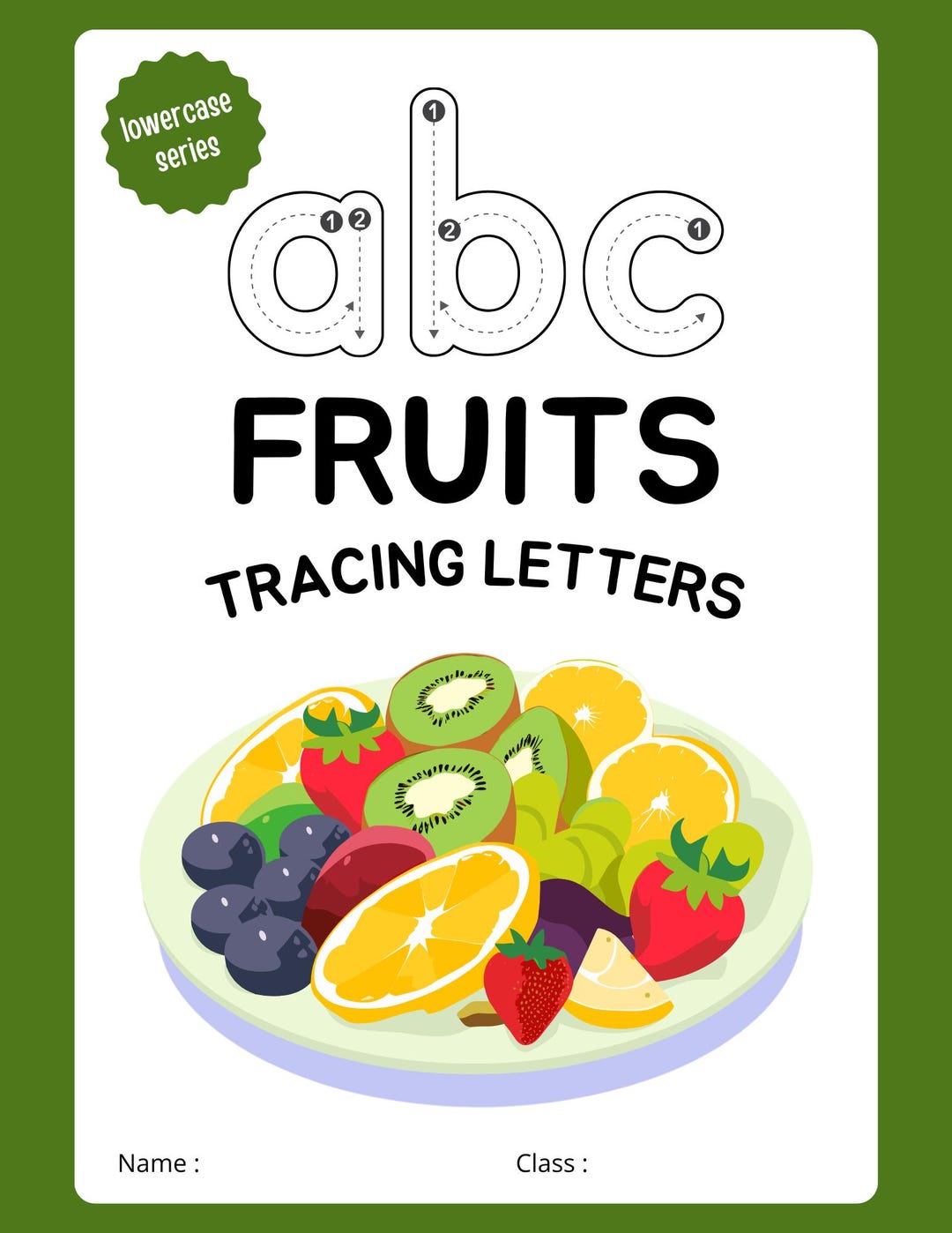 Basic Fruits: Abc Lowercase Letter Tracing Worksheets Instant PDF ...