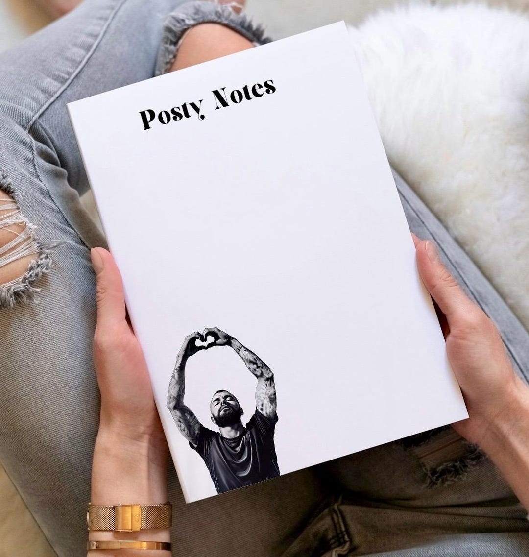 Post Malone Inspired Post-it® Note Pad, Posty Notes, Music Sticky Notes ...