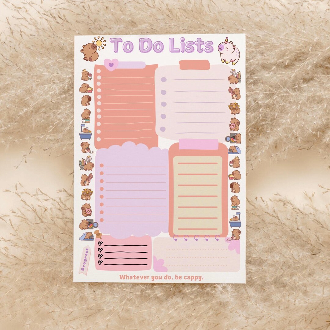 Notepad, Cute Capybara Post-it® Note Pads, Cute Stationery, Cappy ...