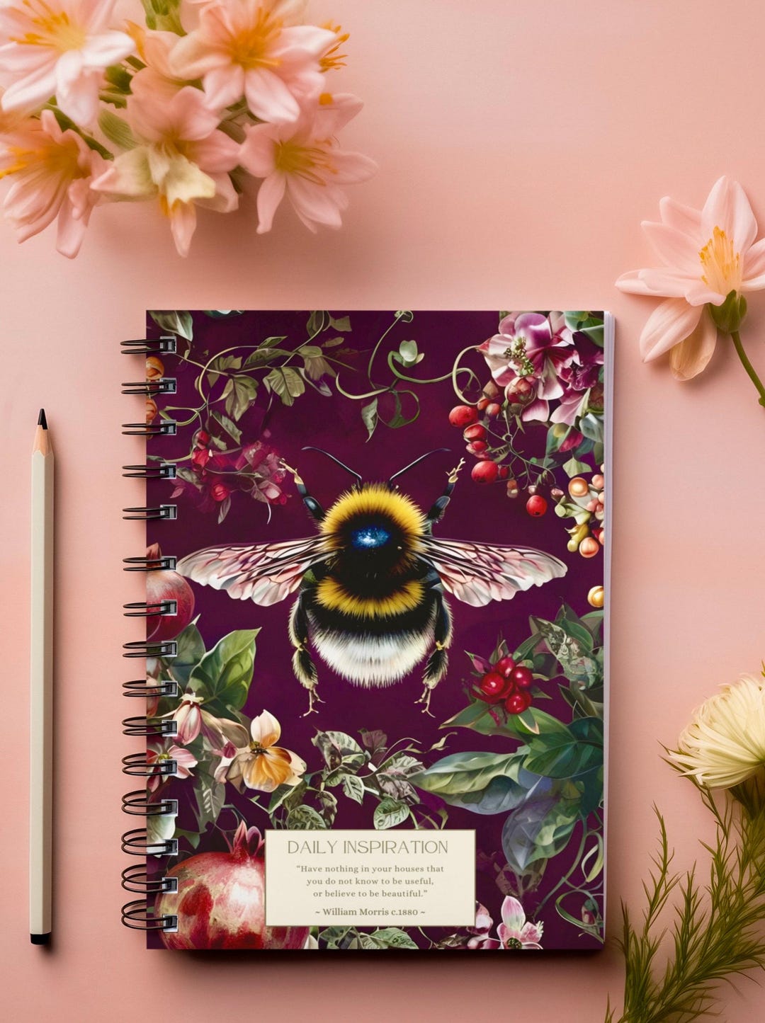 William Morris Bee Notebook: Floral Journal, Nature Lover Gift - Etsy