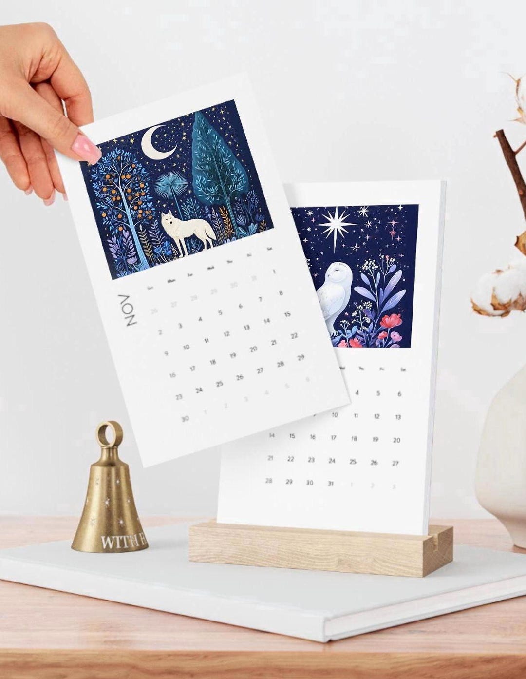 Desk Calendar 2025, Woodland Animals Calendar, Whimsical Nature Planner ...