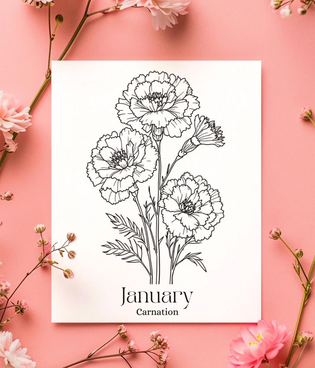 Birth Month Flower Coloring Pages: Watercolor Floral Art (PDF) - Etsy
