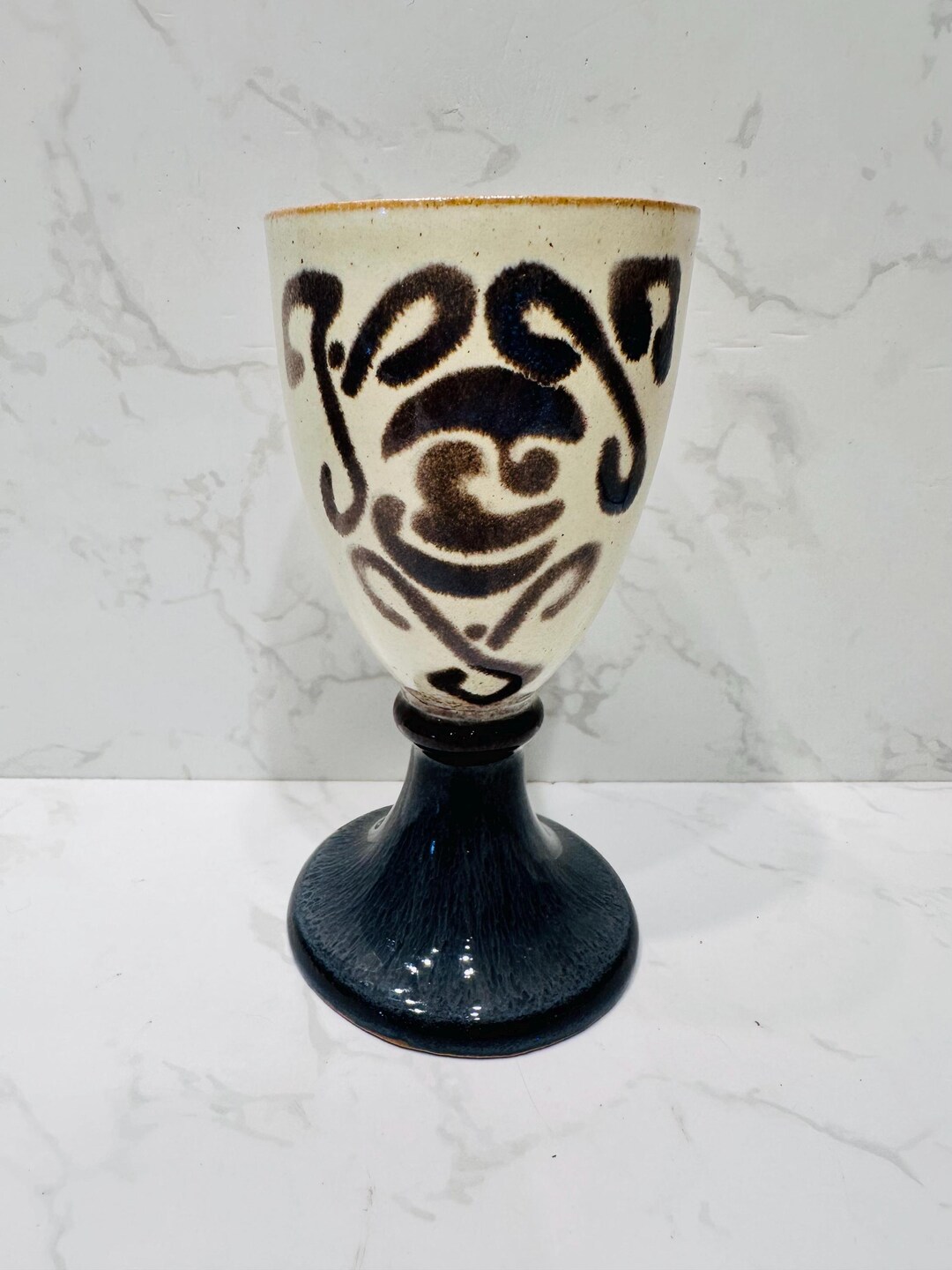 Vintage Ceramic Wine Goblet by the Laugharne Pottery Company in Wales ...
