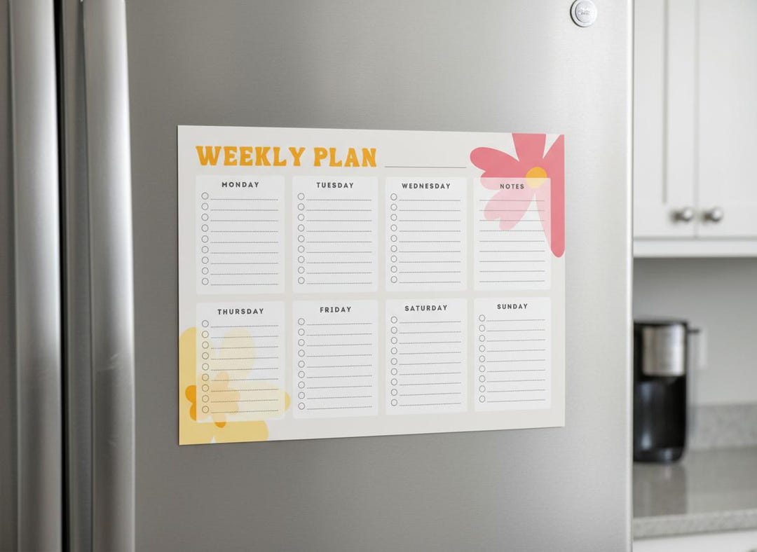 Magnetic Weekly Planner for Fridge: Family Schedule Organizer ...