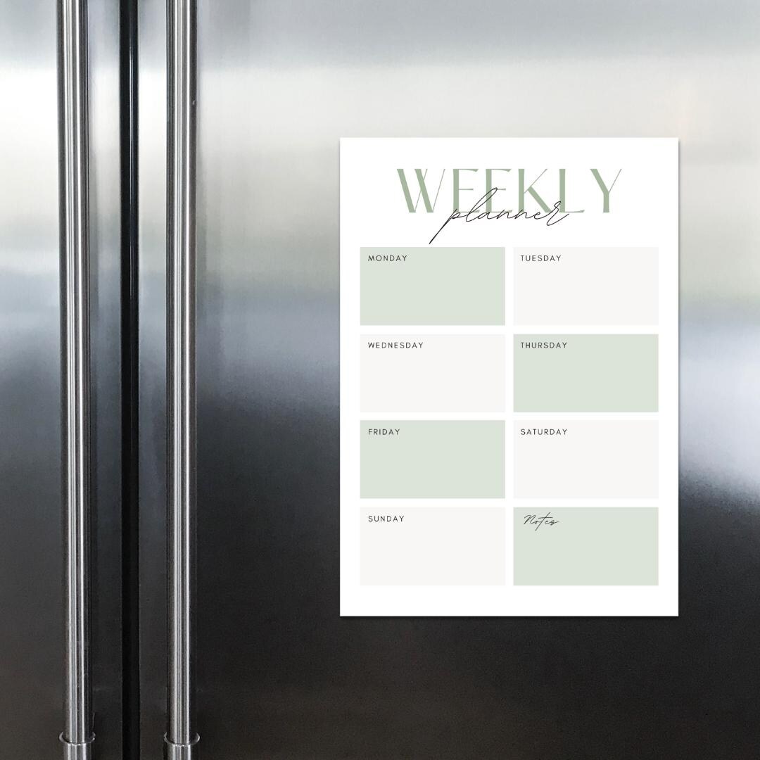 Reusable Magnetic Weekly Planner | Fridge Dry Erase Board, Family ...